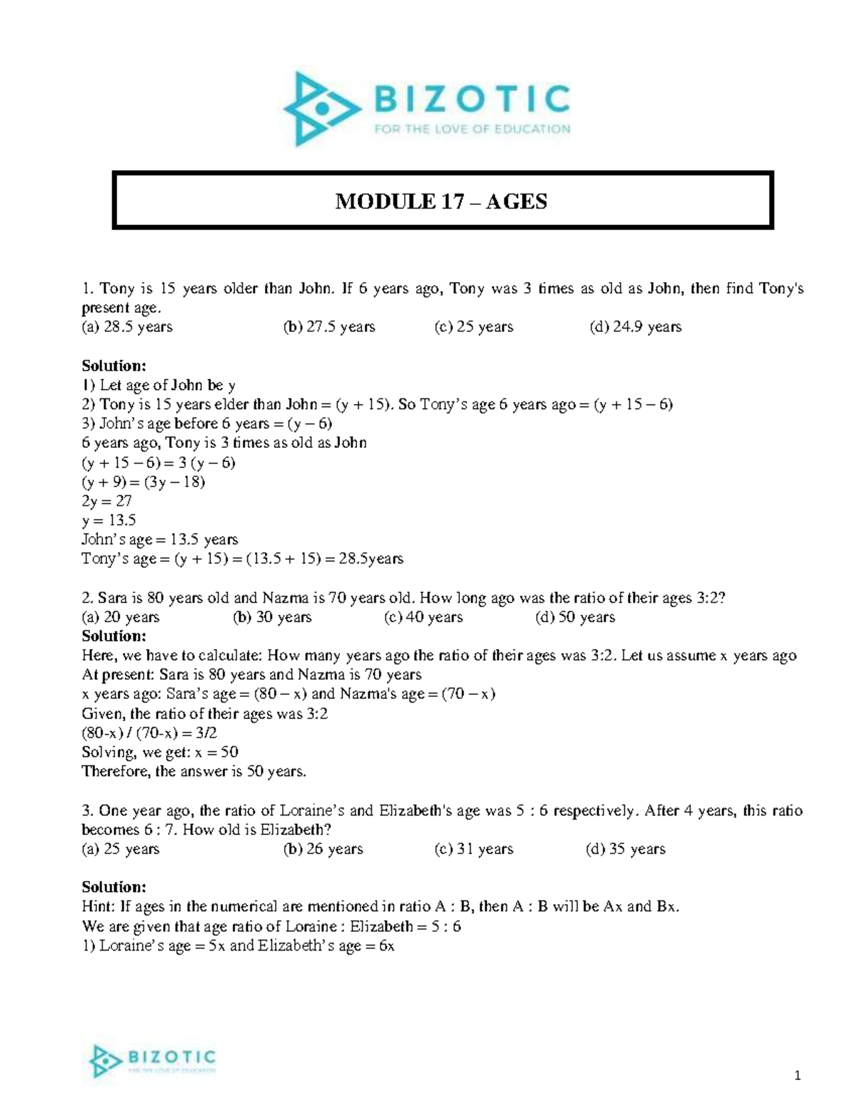 Module 17 - Ages Trainer Handout - MODULE 17 – AGES Tony is 15 years ...
