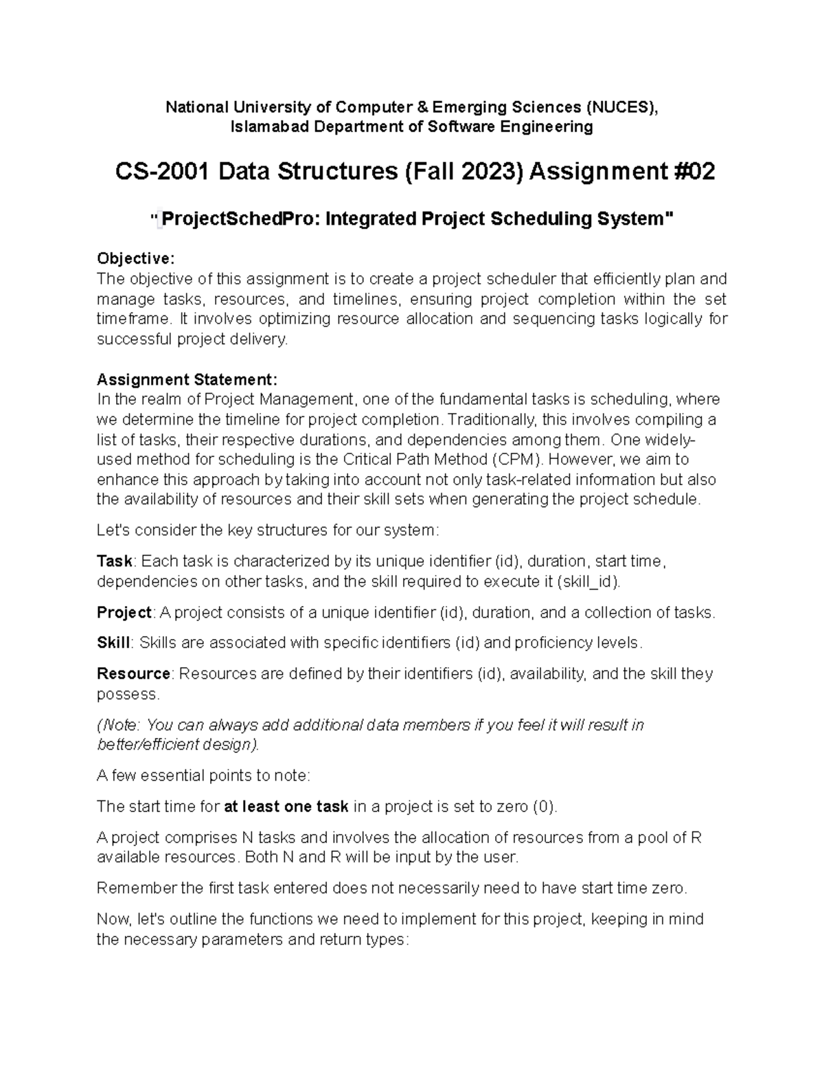 Assignment 02 - DS - asdasda - National University of Computer & Emerging Sciences (NUCES ...