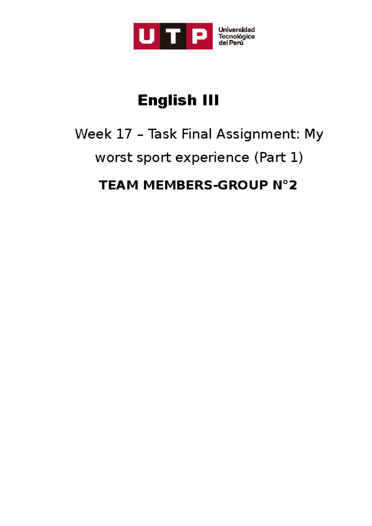 Week 17 - week 17 parte 1 - Ingles III - English III Week 17 – Task ...