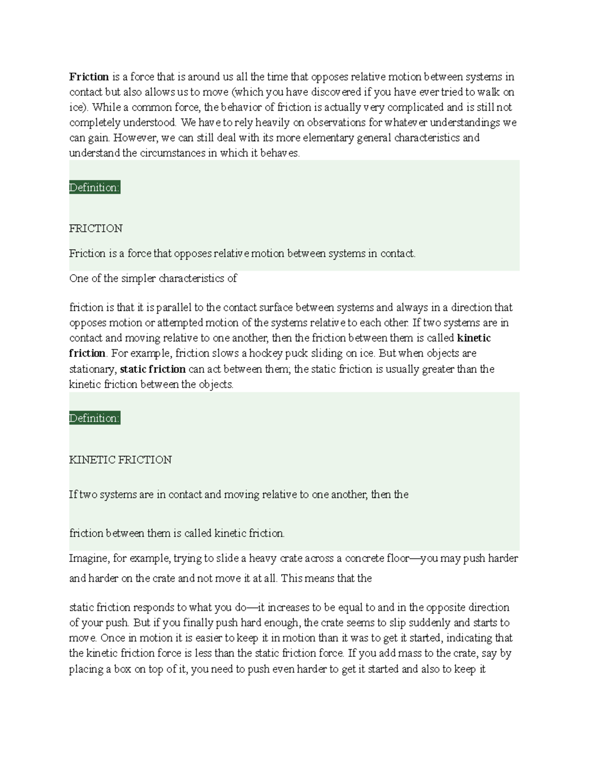 Friction 1 - These are notes for Phys 101 - Tyagi's lecture - Friction ...