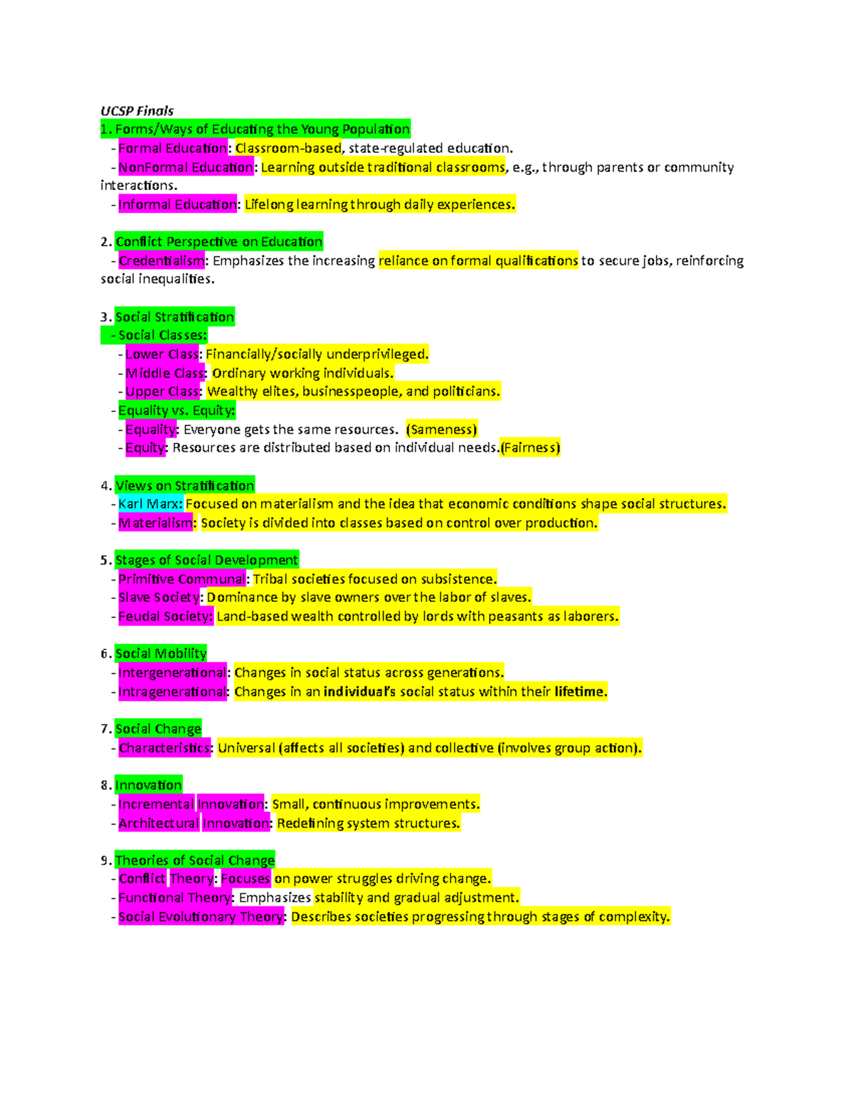 UCSP-Finals - reviewer - UCSP Finals Forms/Ways of Educating the Young ...