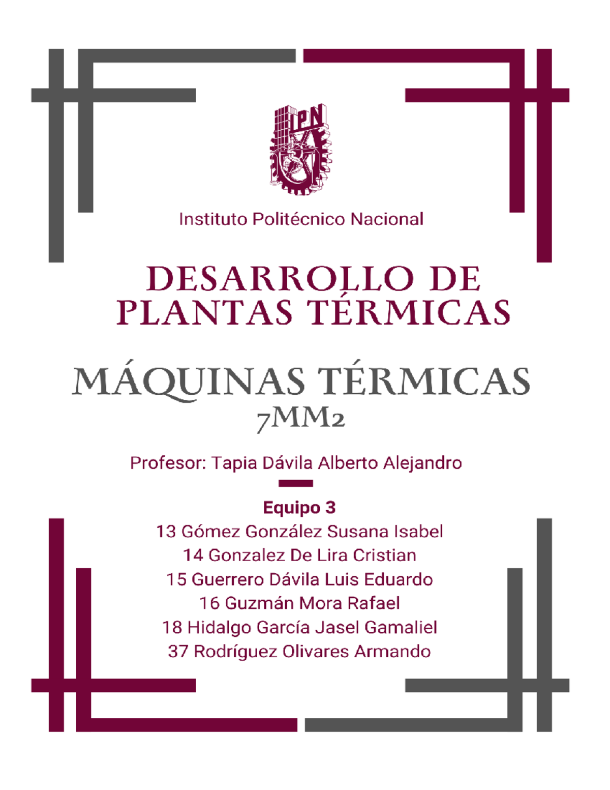 Desarrollo de plantas térmicas - Fase Equipo Fenómeno Condición ...