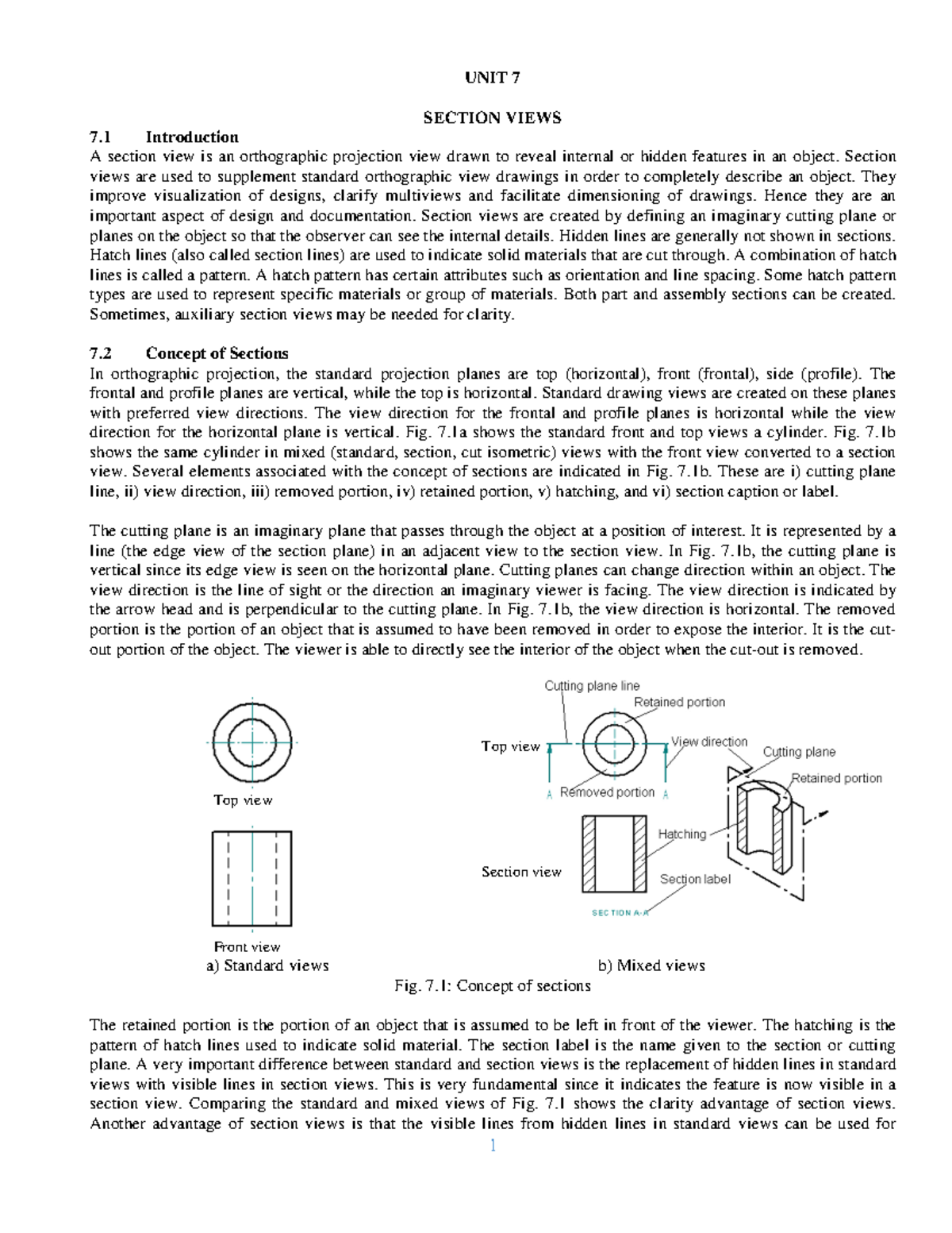 Unit 7-Section View Drawings - UNIT 7 SECTION VIEWS 7 Introduction A ...
