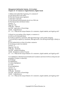 Chapter 1 Lecture Notes - Management Information Systems: Managing the ...