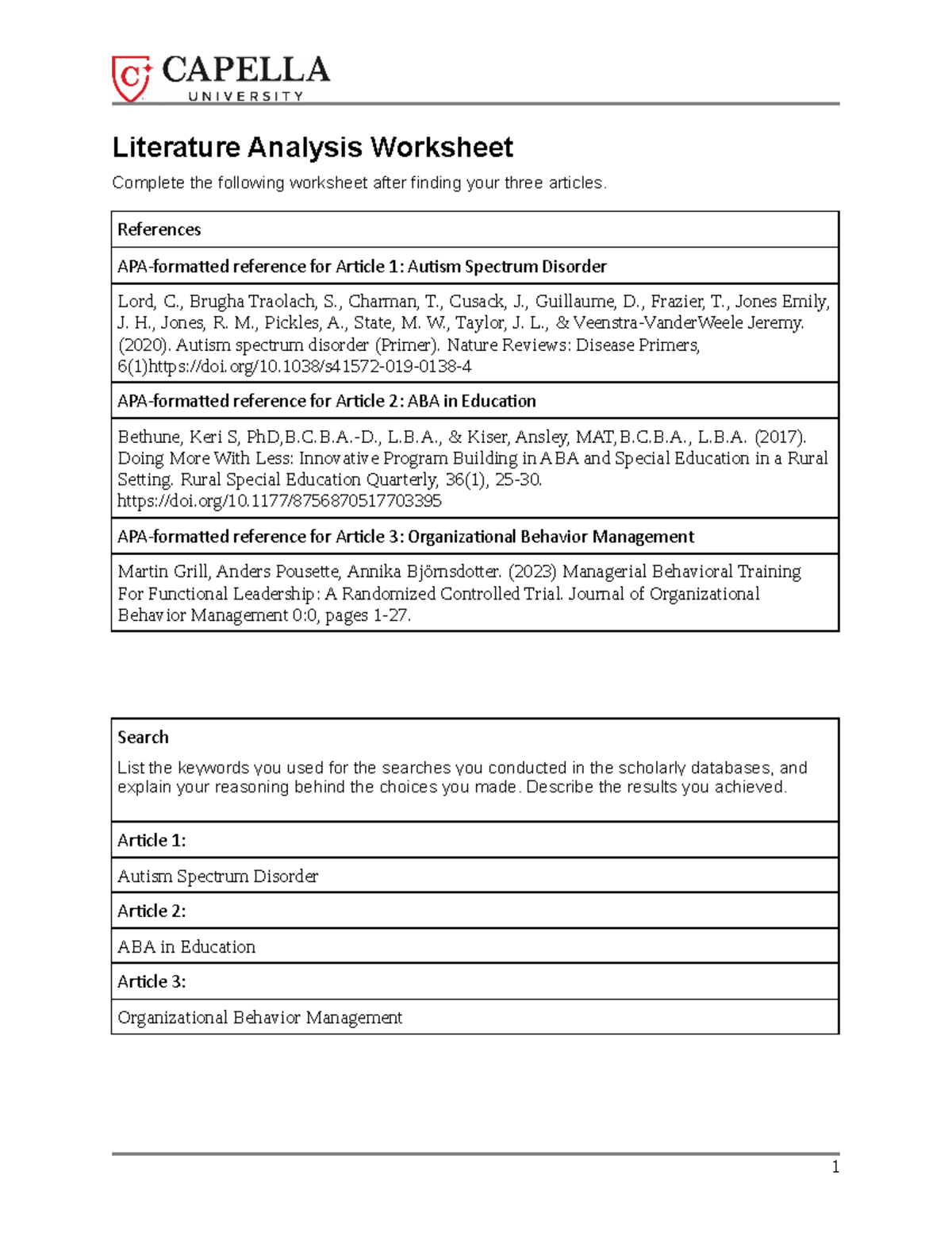 Assigment 4 - assignment 4 - Literature Analysis Worksheet Complete the ...