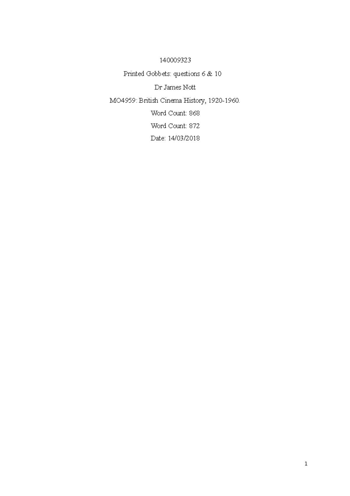 Printed Gobbets - Dr James Nott - 140009323 Printed Gobbets: questions ...