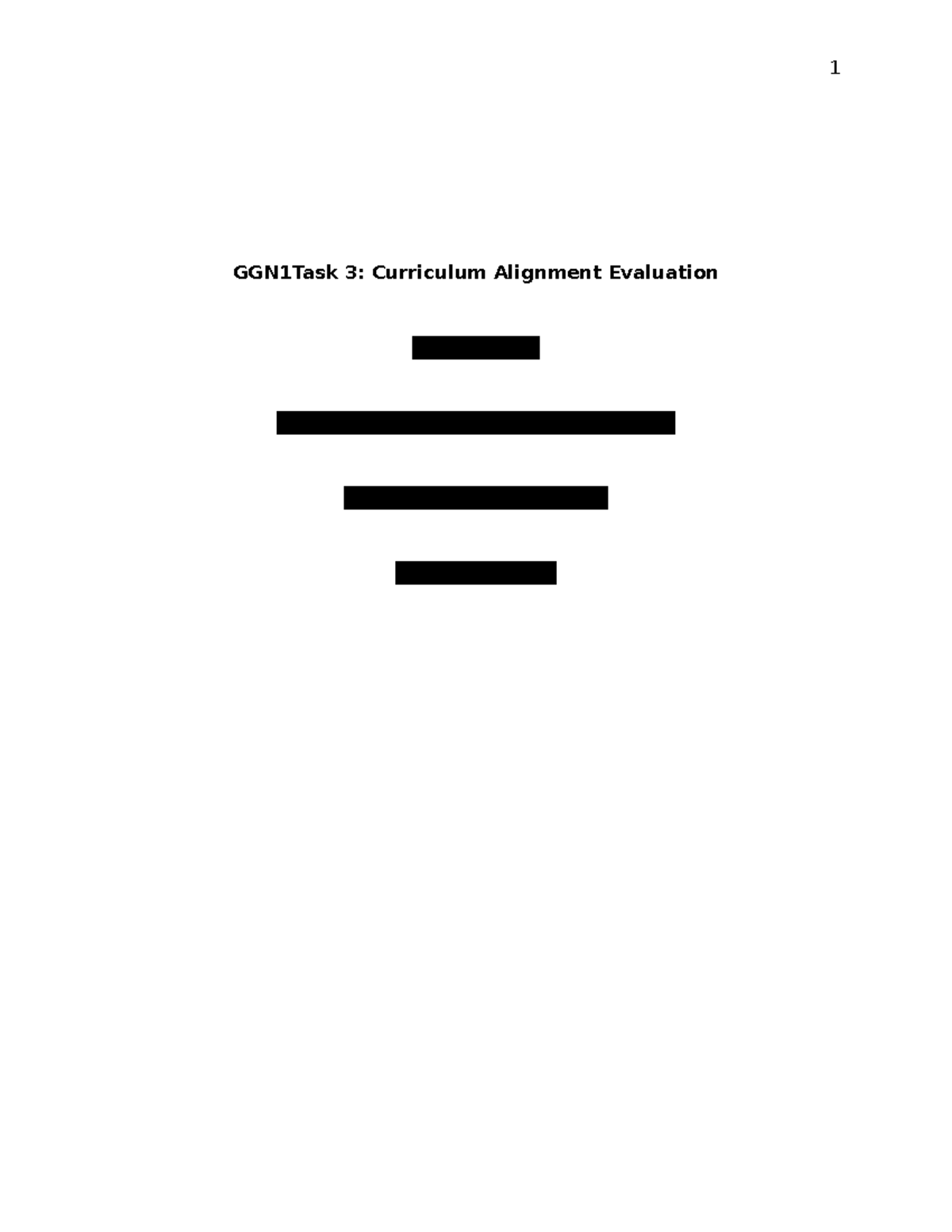 Evaluate Curriculum Alignment - GGN1Task 3: Curriculum Alignment ...
