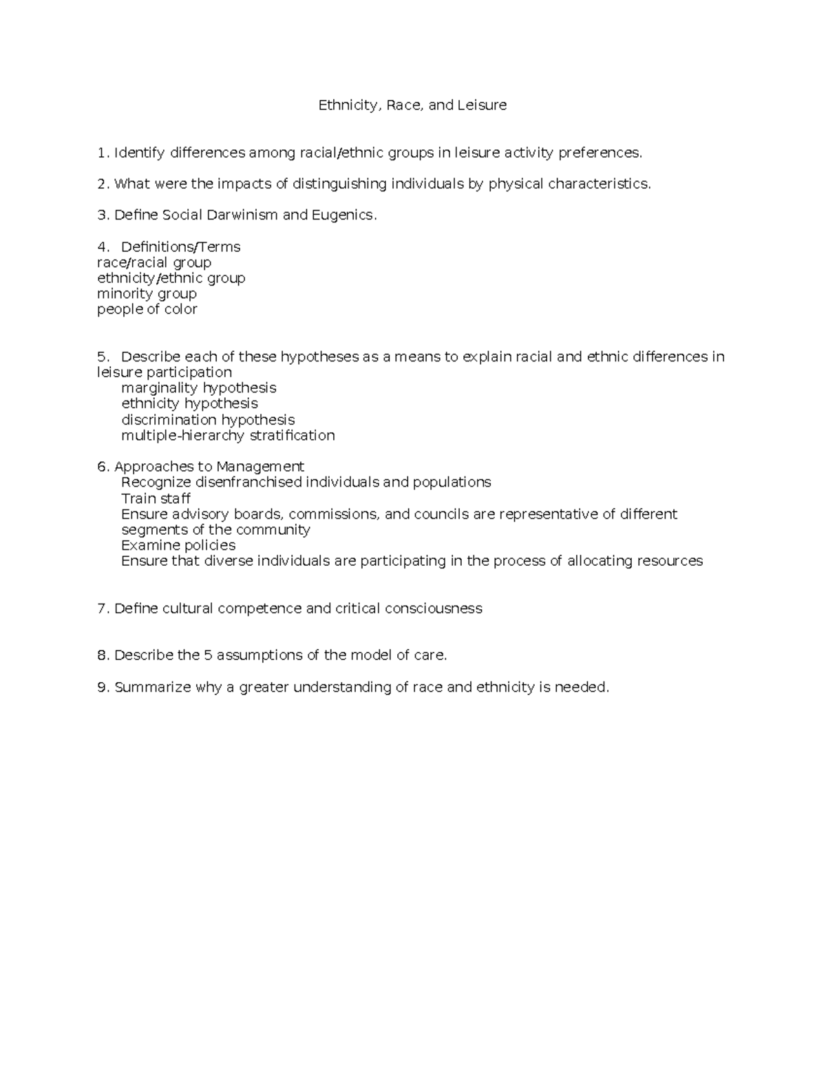 R&EHomework-1 6 - Race and ethnicity homework - Ethnicity, Race, and ...