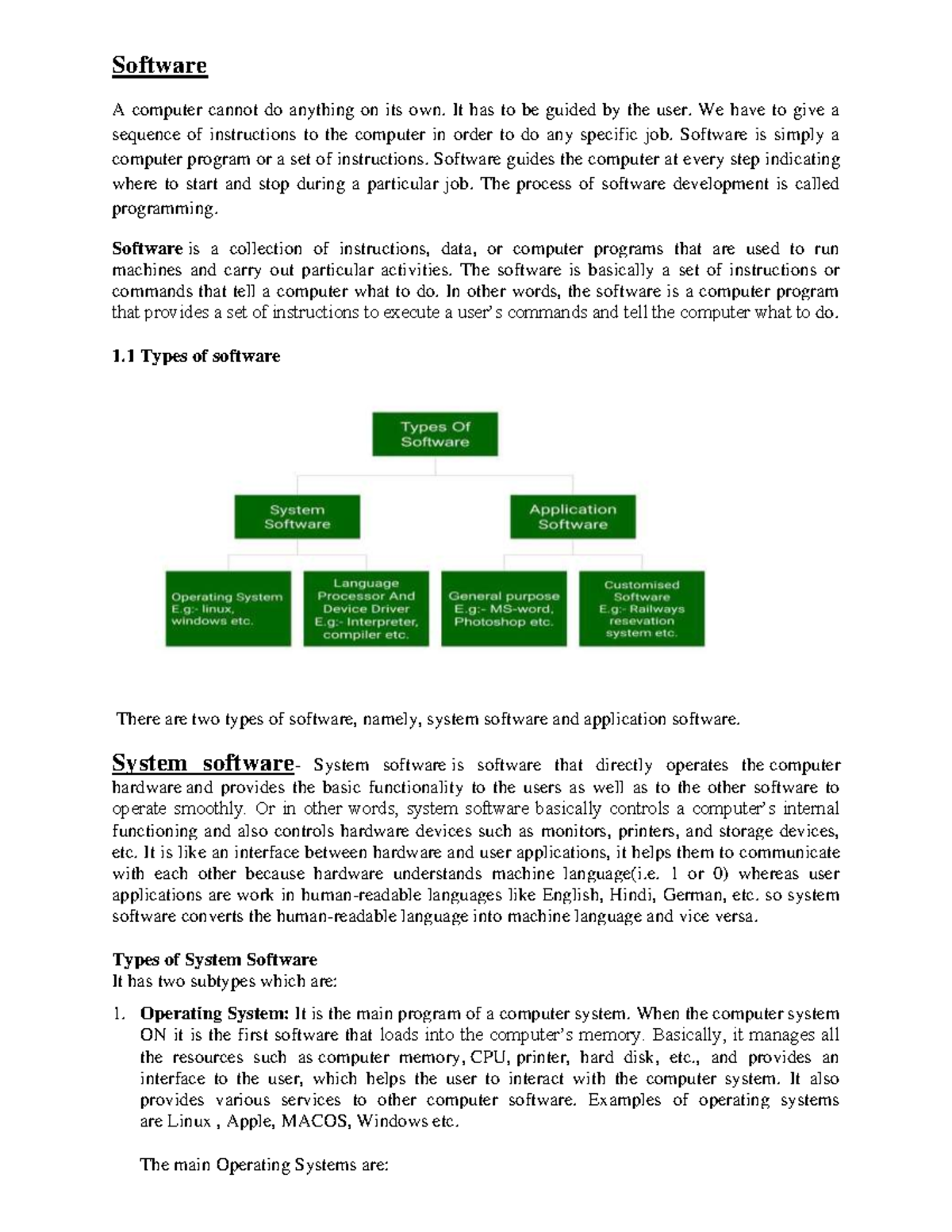 UNIT 2- FOC - UNIT 2- FOC facilitator book - Software A computer cannot do anything on its own ...