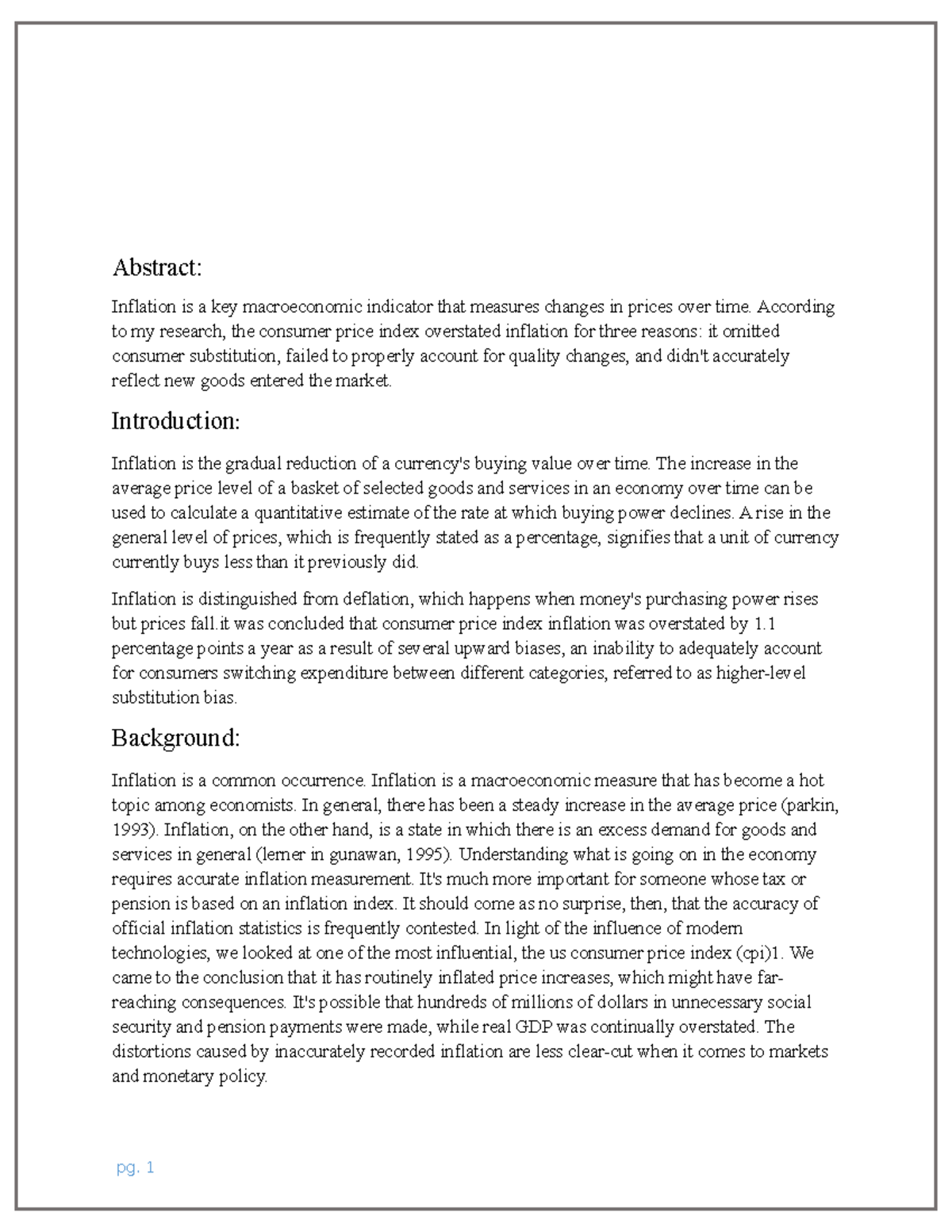 why the inflation is over estimated? - Abstract: Inflation is a key ...