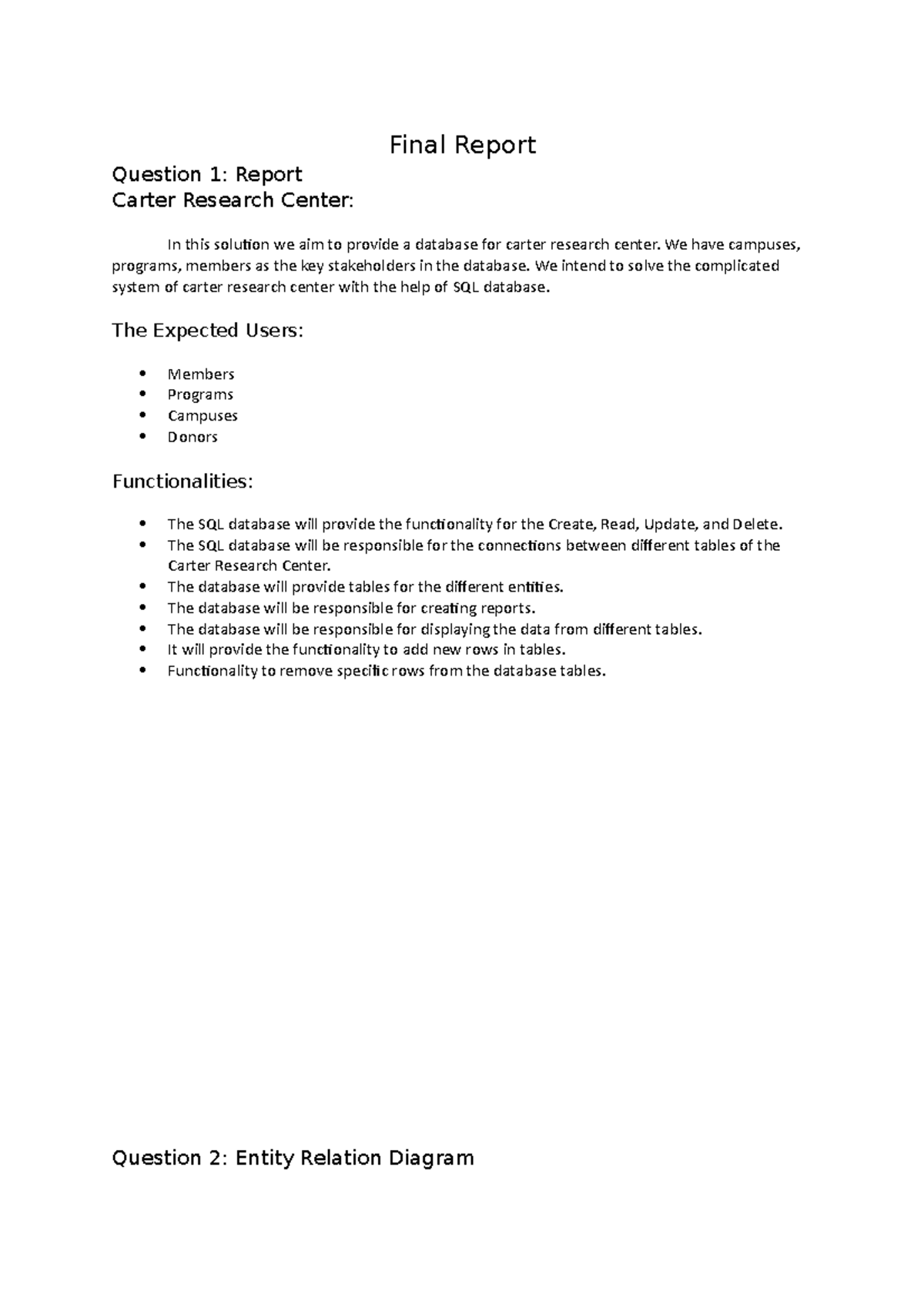 Final Report of Machine Learning for College - Final Report Question 1 ...