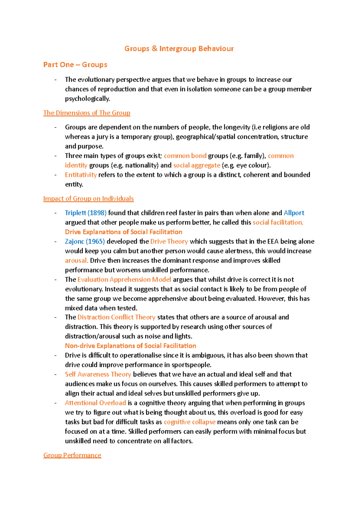 Groups and Intergroup Behaviour - Groups & Intergroup Behaviour Part ...