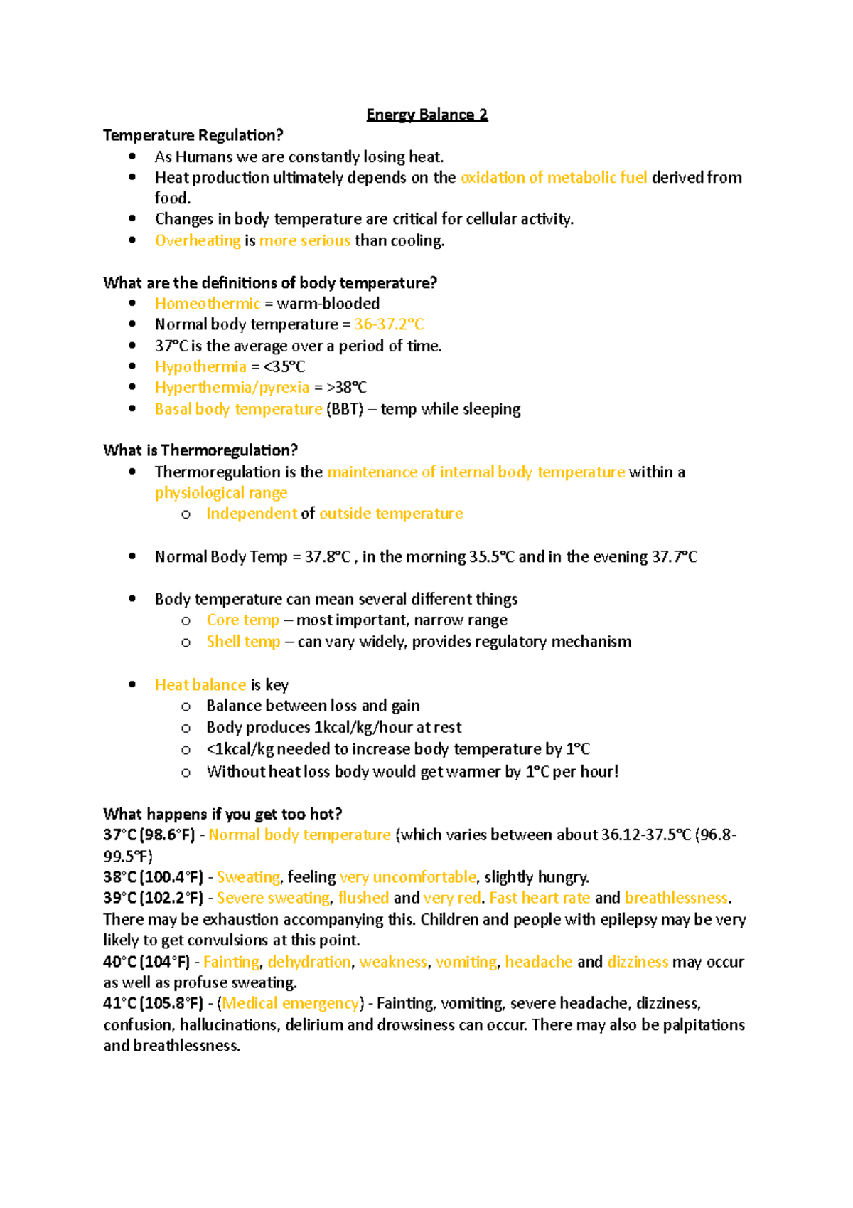 Energy Balance 2 - Lecture Notes - SE0HAP - Aston - Studocu