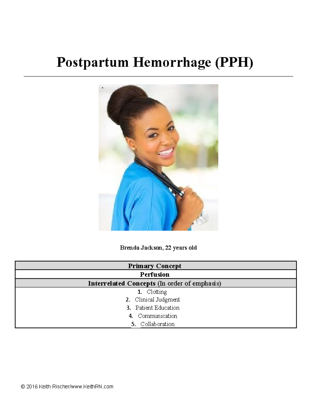 Module 6 - Assignment - Case Study Postpartum Hemorrhage - Postpartum ...