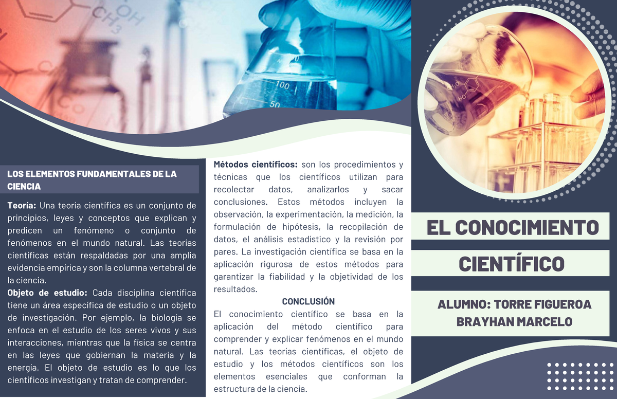 Tríptico - "El conocimiento científico" - EL CONOCIMIENTO CIENTÍFICO ...