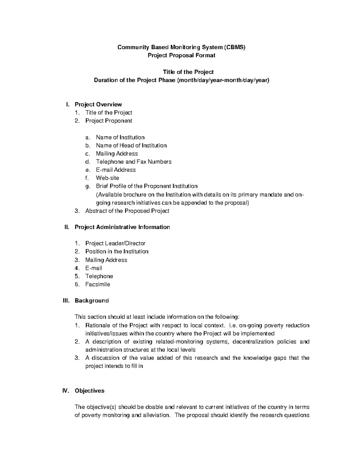 Cbmsproposal template 2016 - Community Based Monitoring System (CBMS ...
