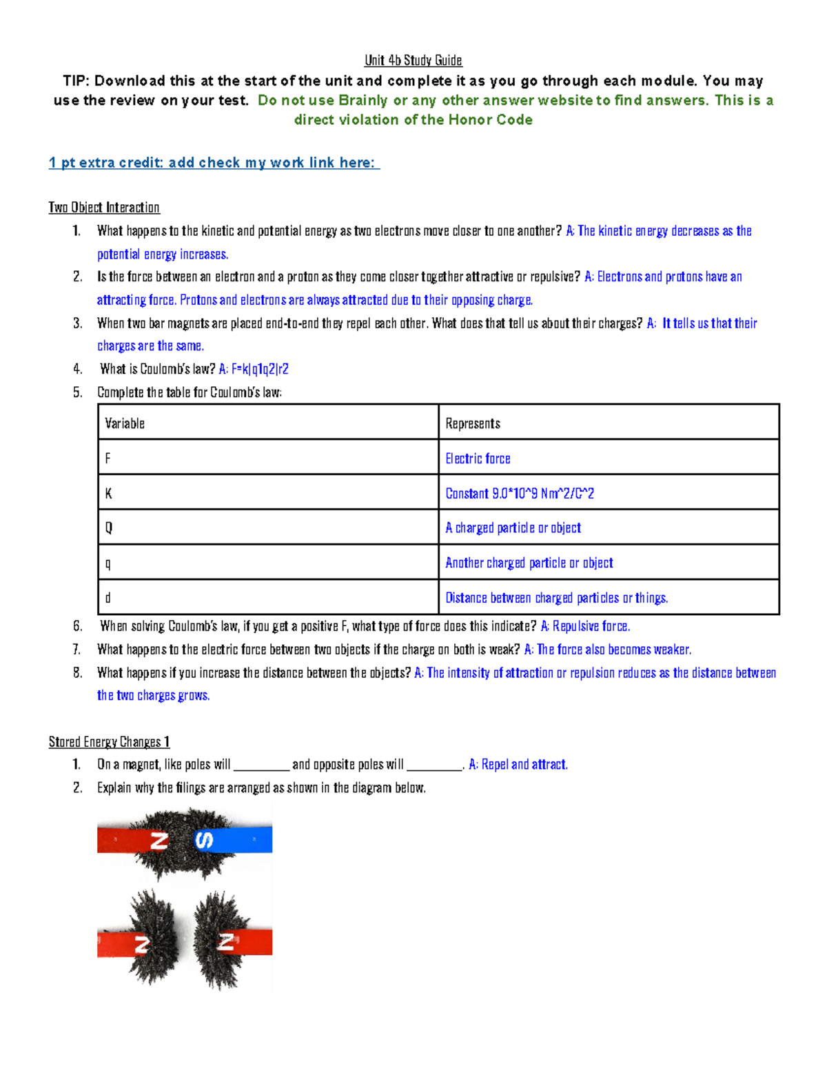 Complete Unit 4b Energy and Forces Study Guide - Unit 4b Study Guide ...