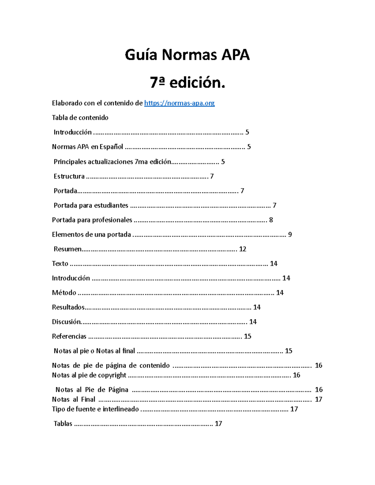 Guía Normas APA - Guía Normas APA 7ª edición. Elaborado con el ...