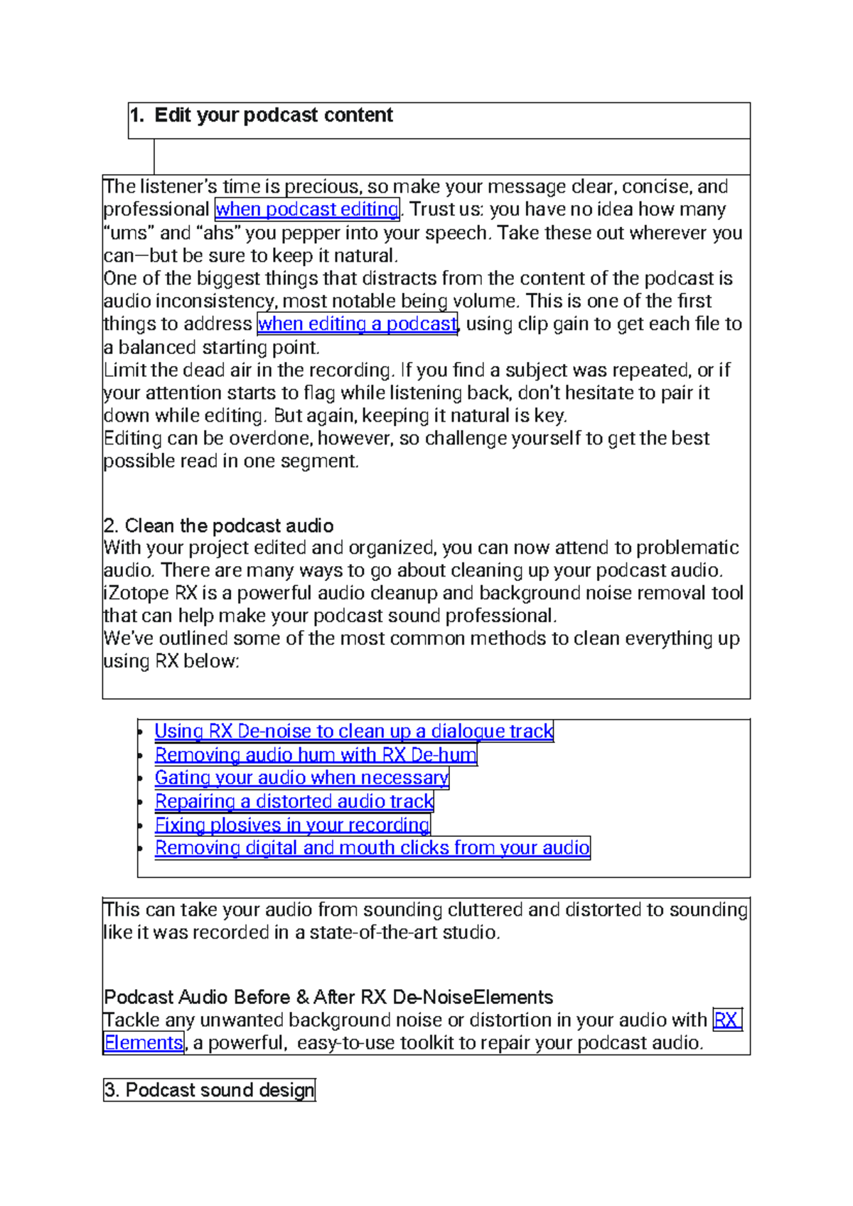 Podcast - Edit your podcast content The listener’s time is precious, so ...