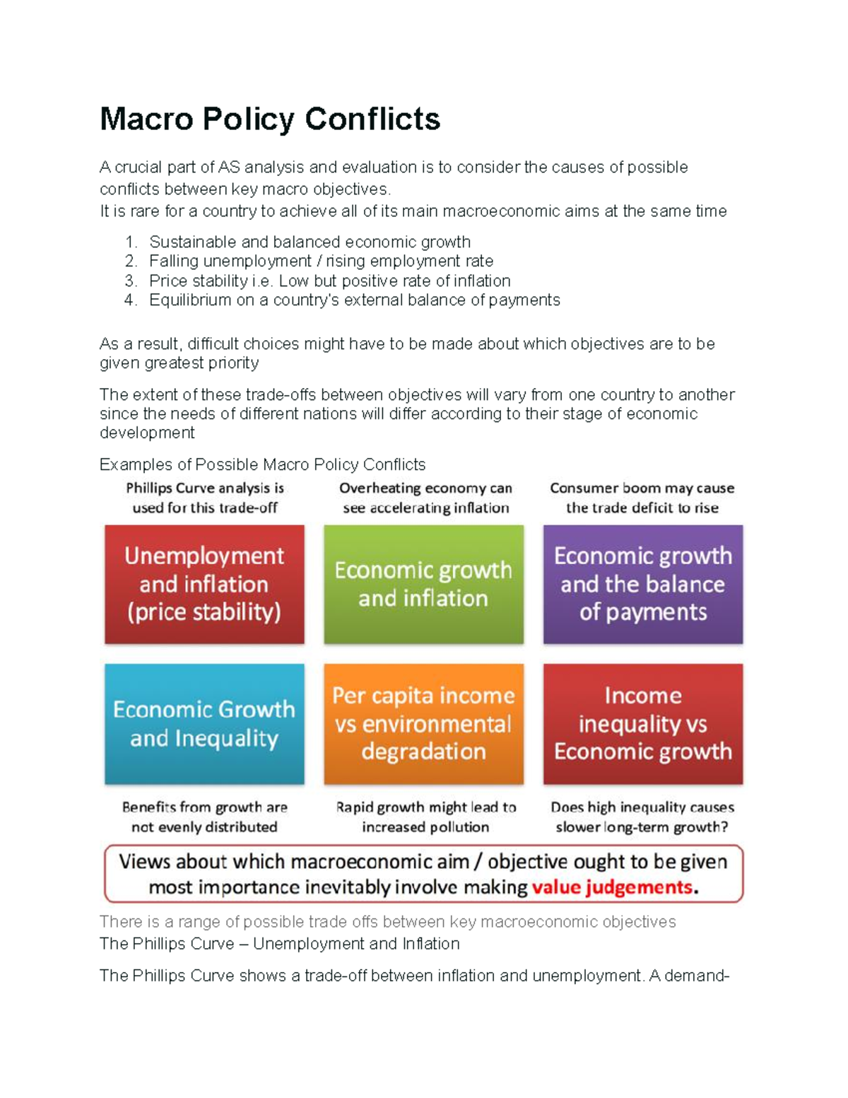 Conflicts and Trade Offs Between Objectives and Policies - Studocu