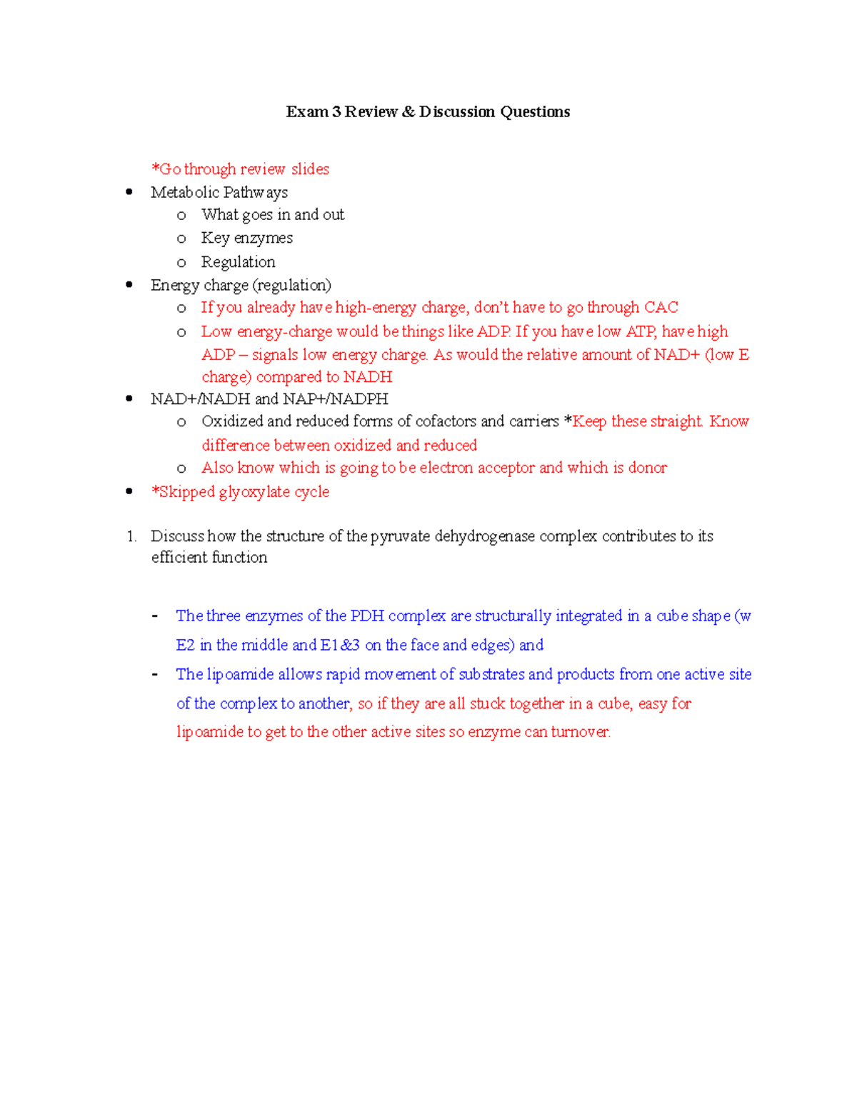 Exam 3 Review 4 - Exam 3 Study Guide - Exam 3 Review & Discussion ...