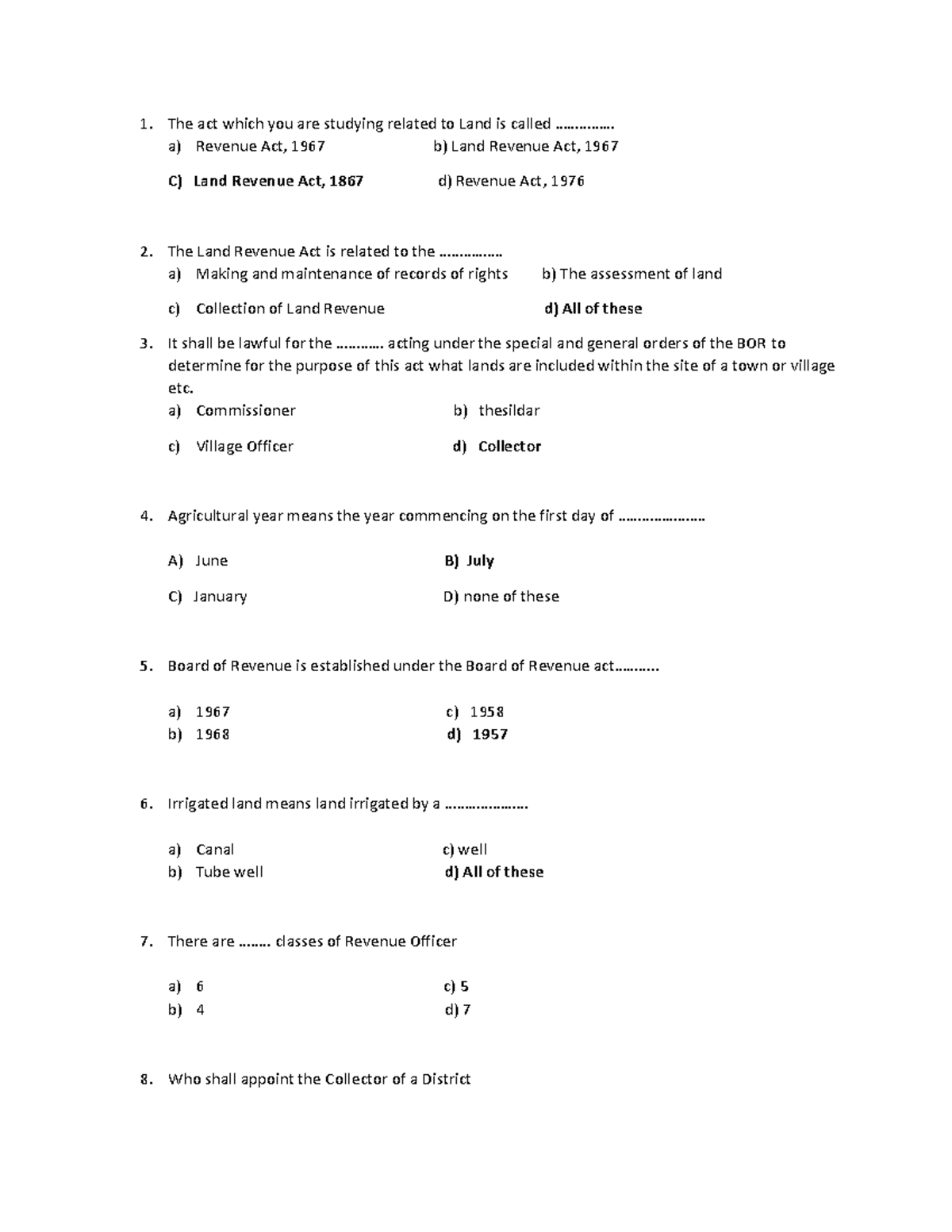 Land Revenue Act Mcqs - Warning: TT: undefined function: 32 Warning: TT: undefined function: 32 ...