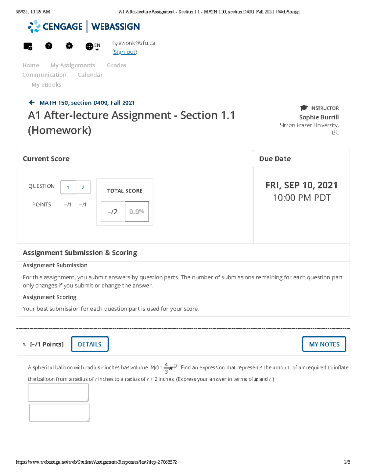 A1 - after lecture assignment 1 - 9/9/21, 10:26 AM A1 After-lecture Assignment - Section 1 ...