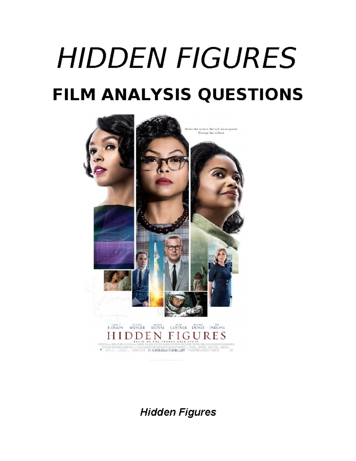 Hidden-Figures-film analysis - HIDDEN FIGURES FILM ANALYSIS QUESTIONS ...