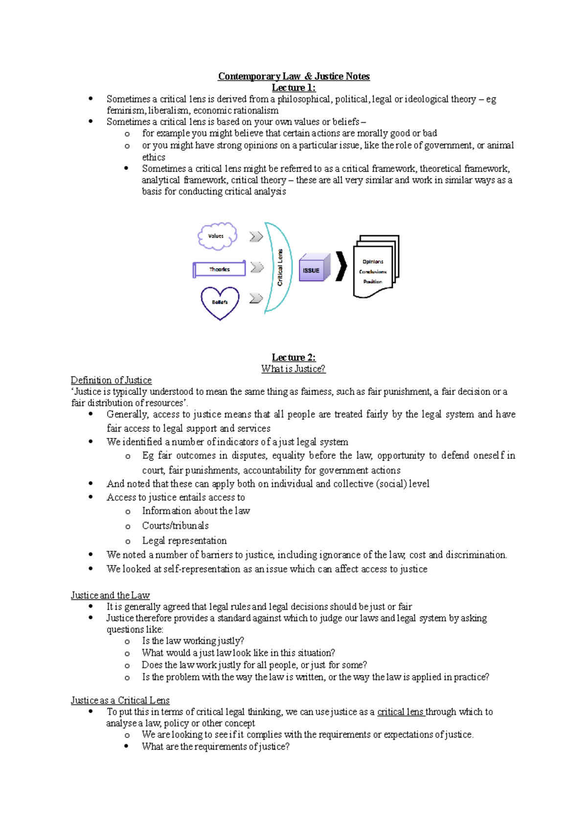 Contemporary Law Notes G - Contemporary Law & Justice Notes Lecture 1 ...