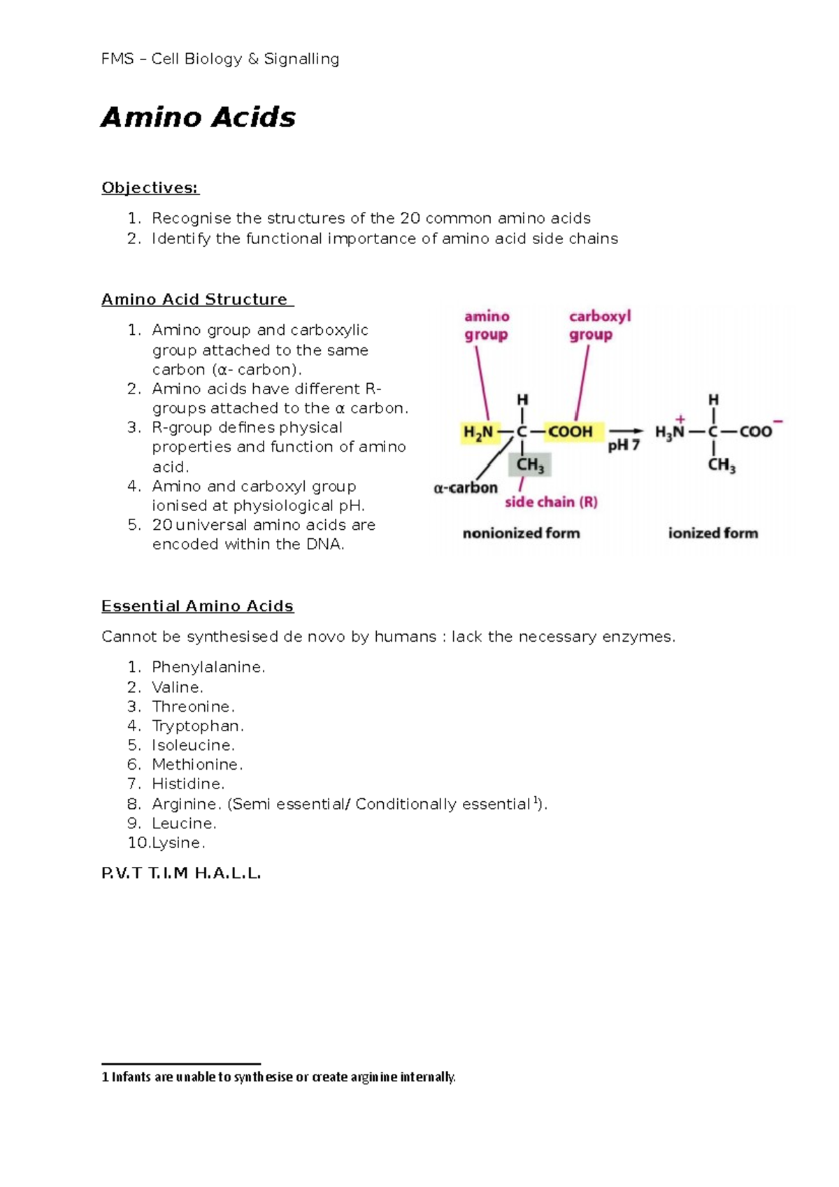 2. Amino Acids - Amino Acids Objectives: Recognise the structures of ...