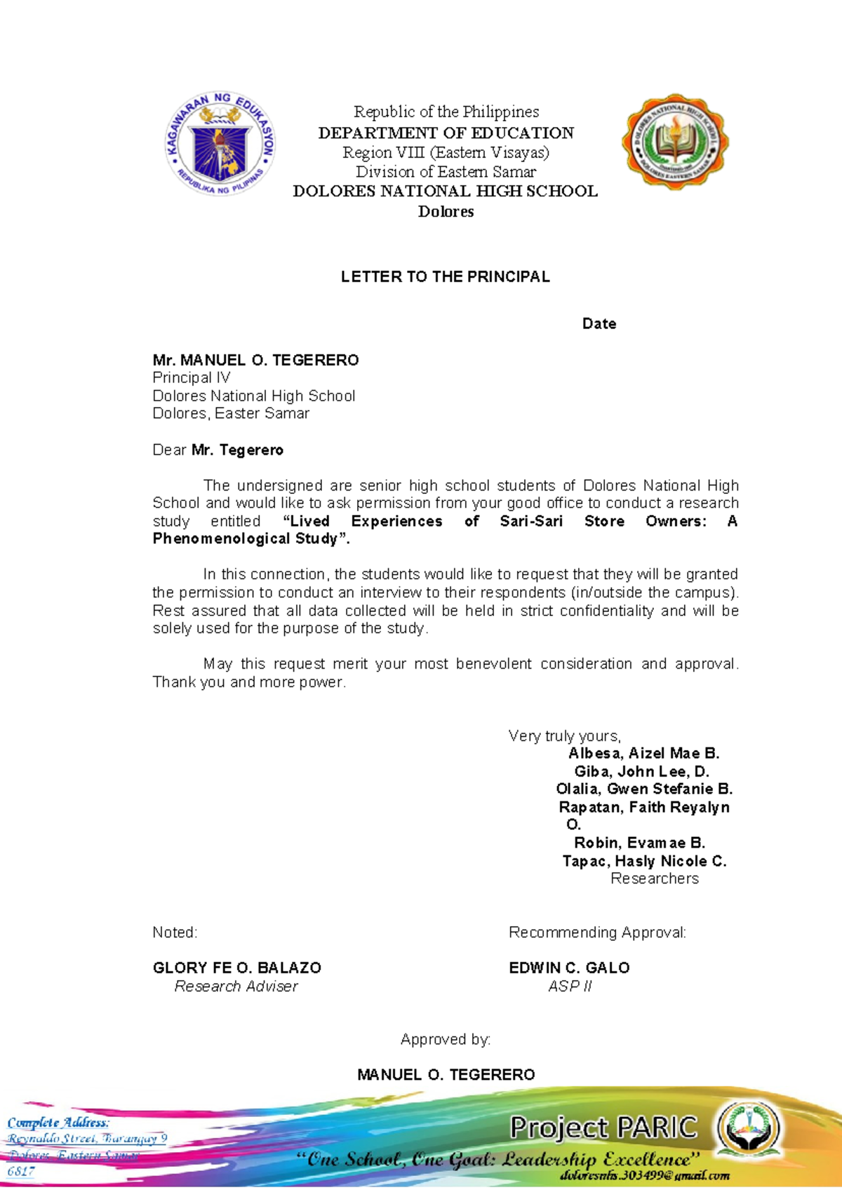 Consent- Formss - Life - Republic of the Philippines DEPARTMENT OF ...