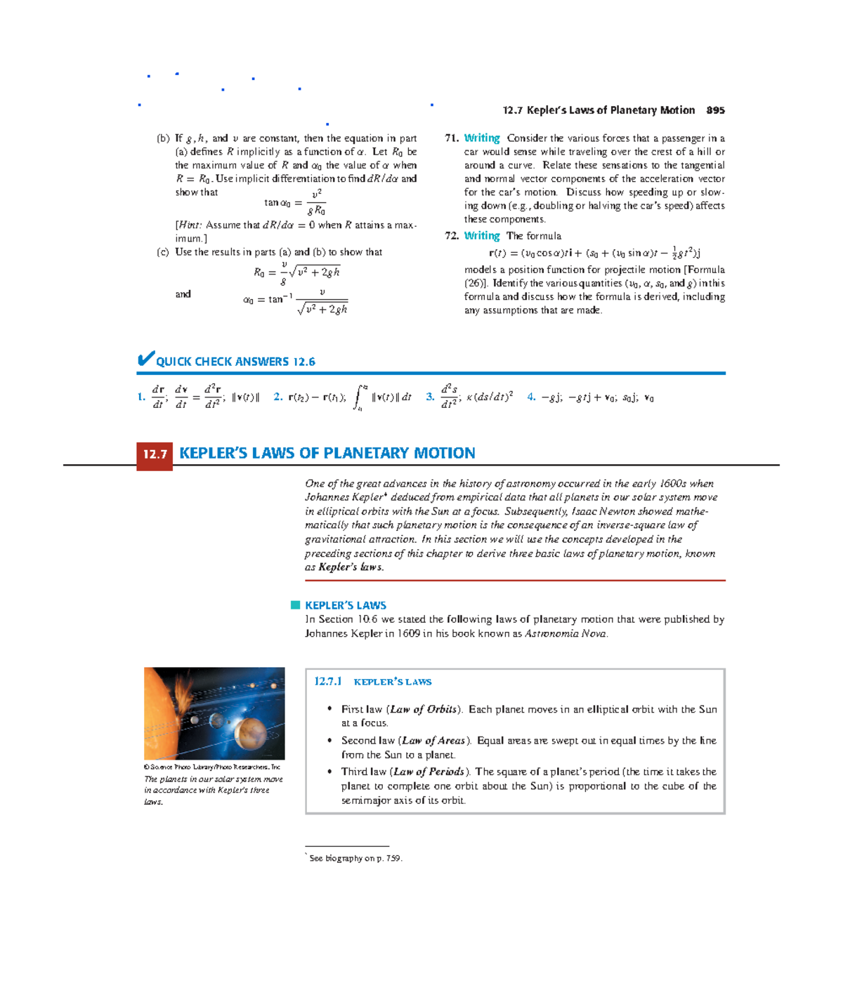 Math work ch12-6 - Math work - 12 Kepler’s Laws of Planetary Motion 895 ...