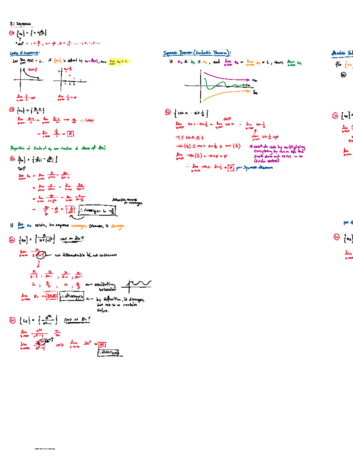 11 - Infinite Sequences and Series - ####### Saturday, October 7, 2023 3:39 PM ####### Wednesday ...