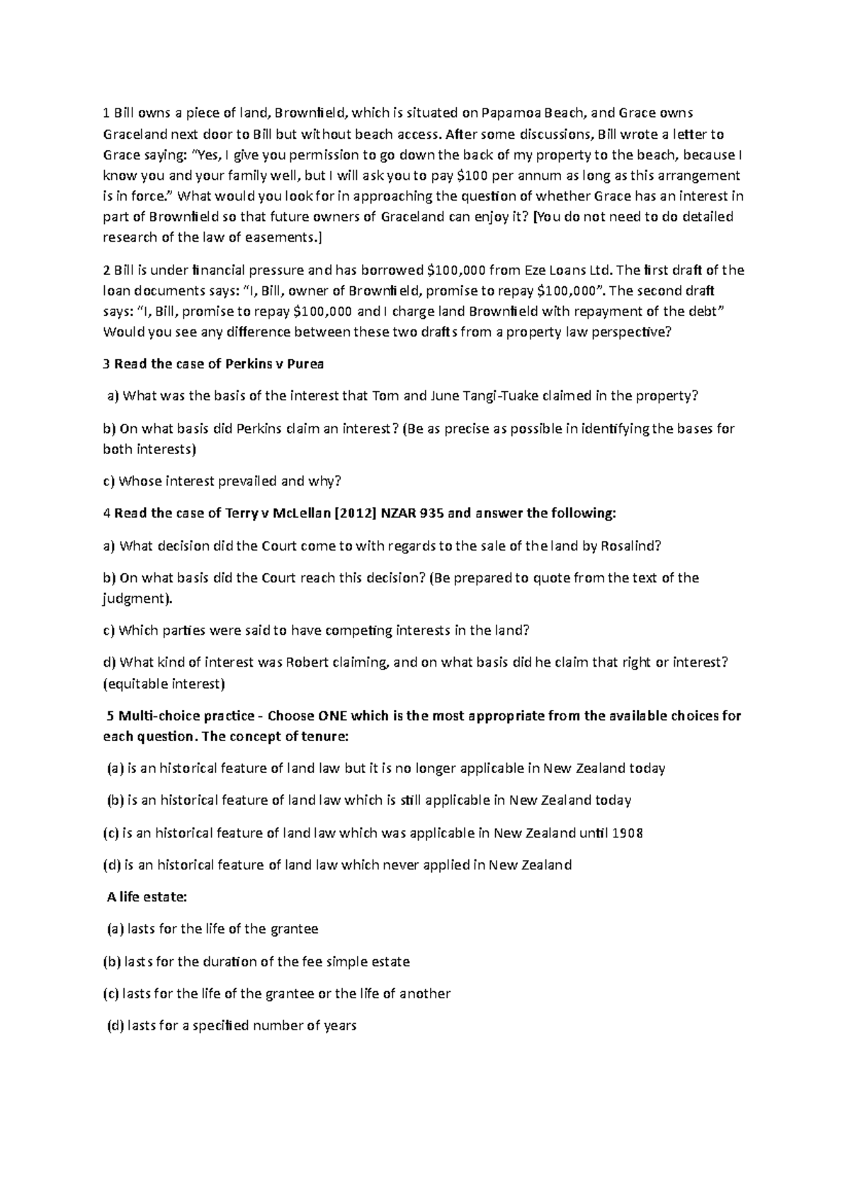 Tutorial One Land Law 1 Bill Owns A Piece Of Land Brownfield Which tutorial-one-land-law-1-bill-owns-a-piece-of-land-brownfield-which