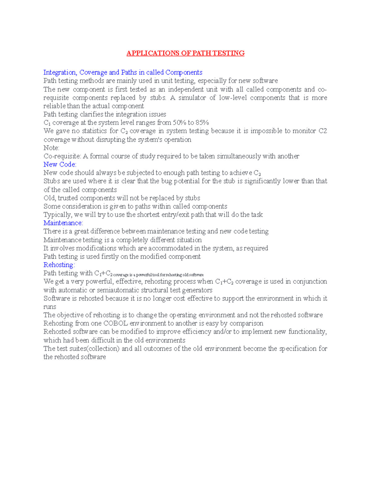 Applications OF PATH Testing - APPLICATIONS OF PATH TESTING Integration ...