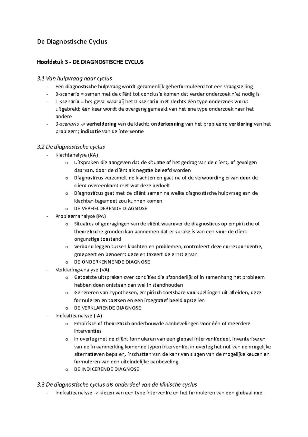 Psychodiagnostiek BOEK - De Diagnostische Cyclus Hoofdstuk 3 - DE ...