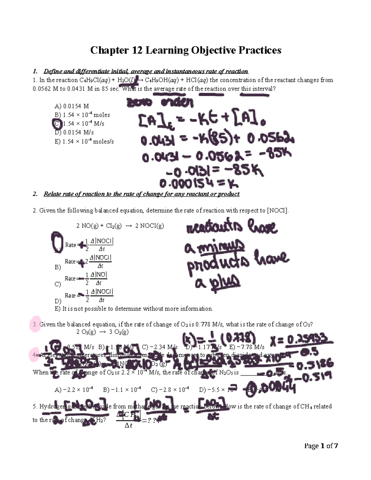 LO CH12 Final Review - practice problems. i am not sure if my answers were correct but if you ...