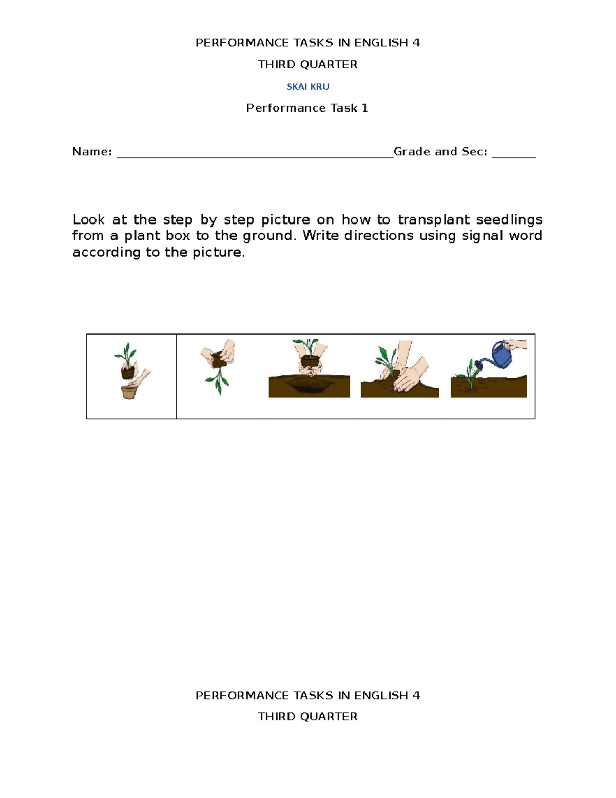 G4 PT Q3 English - curriculum guide - PERFORMANCE TASKS IN ENGLISH 4 ...