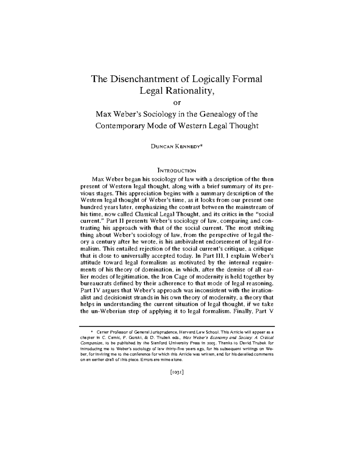 Kennedy - TeJUR - [ 1031 ] The Disenchantment of Logically Formal Legal ...