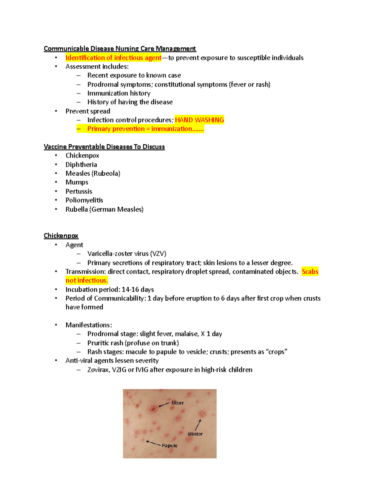 Communicable Disease Nursing Care Management - ...... Vaccine ...
