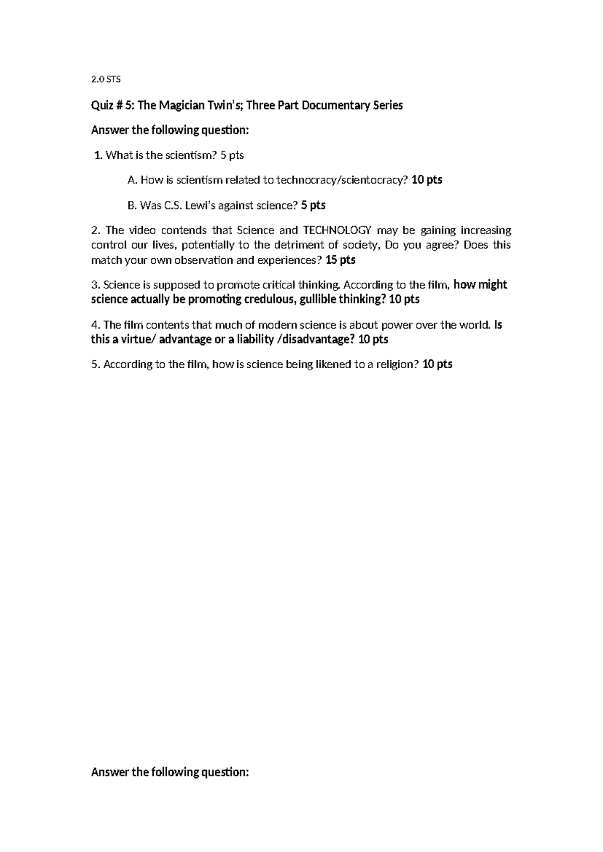 R2 2 - additional info - 2 STS Quiz # 5: The Magician Twin’s; Three ...