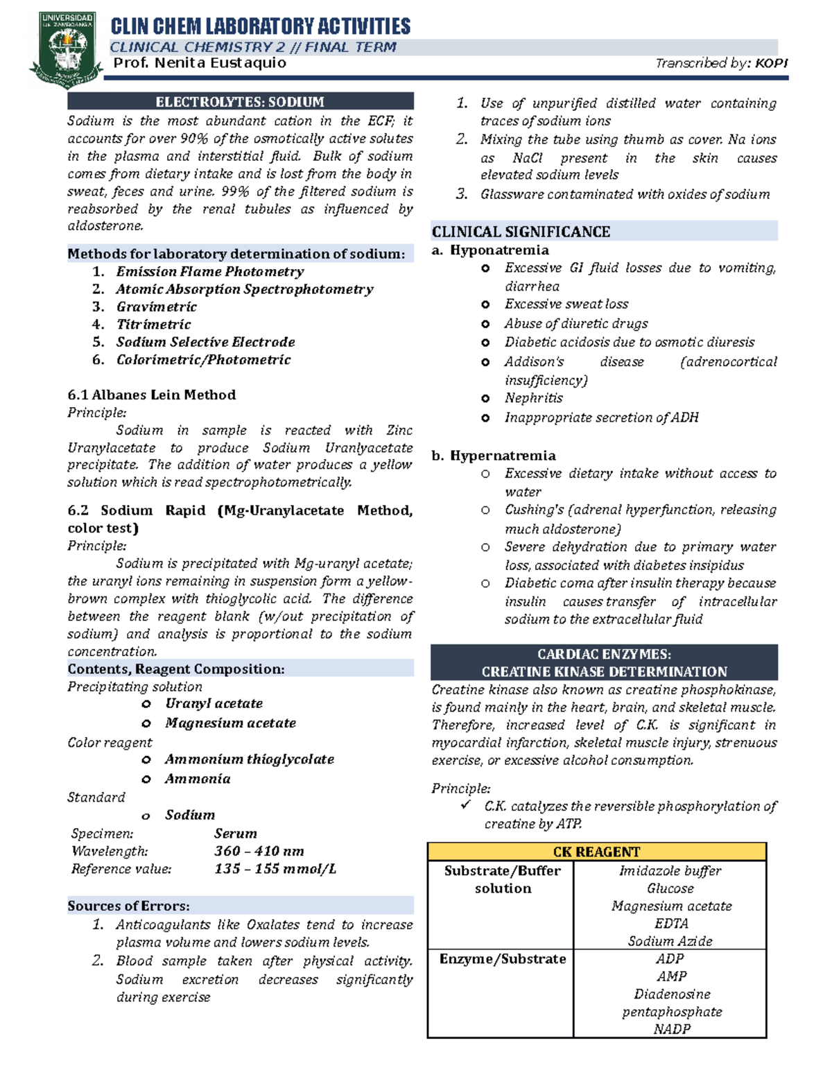 CLIN CHEM Activities Compilation - CLIN CHEM LABORATORY ACTIVITIES ...