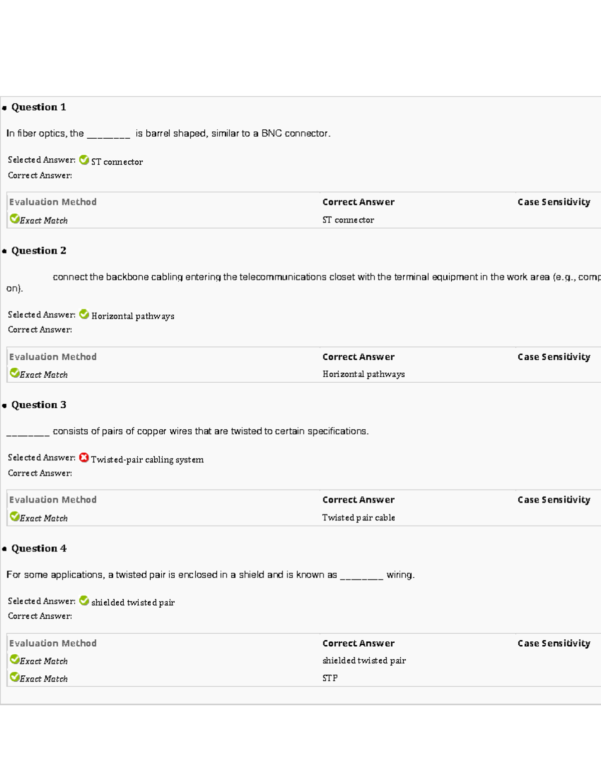 CW3 - asfgqwfqwsf - • Question 1 In fiber optics, the ________ is barrel shaped, similar to a ...