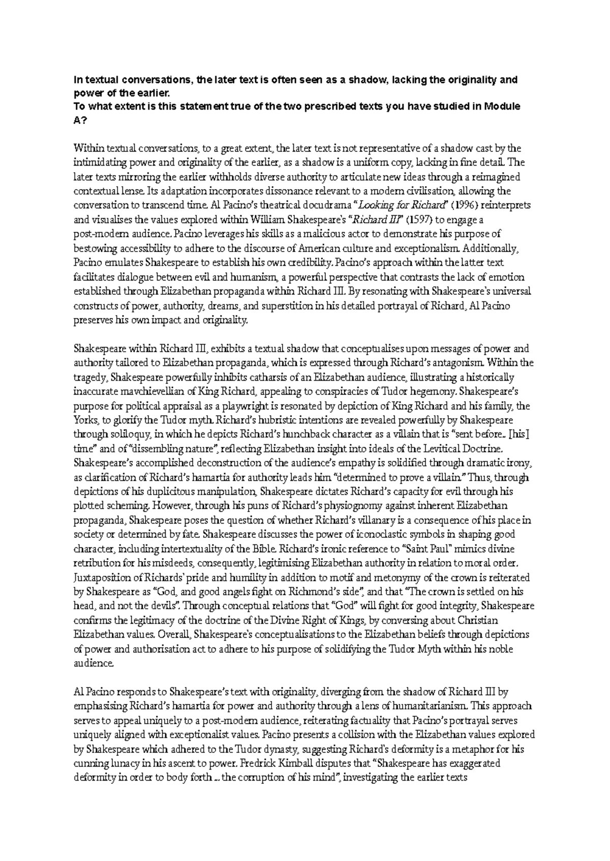 Richards English Advanced Assesment Multimodal Essay - In textual ...