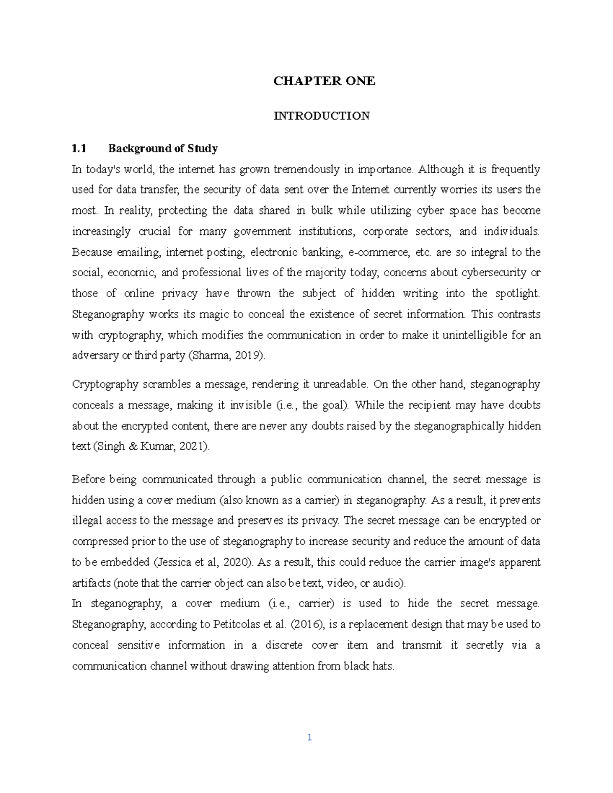 Chapter ONE(correction) - CHAPTER ONE INTRODUCTION 1 Background of ...