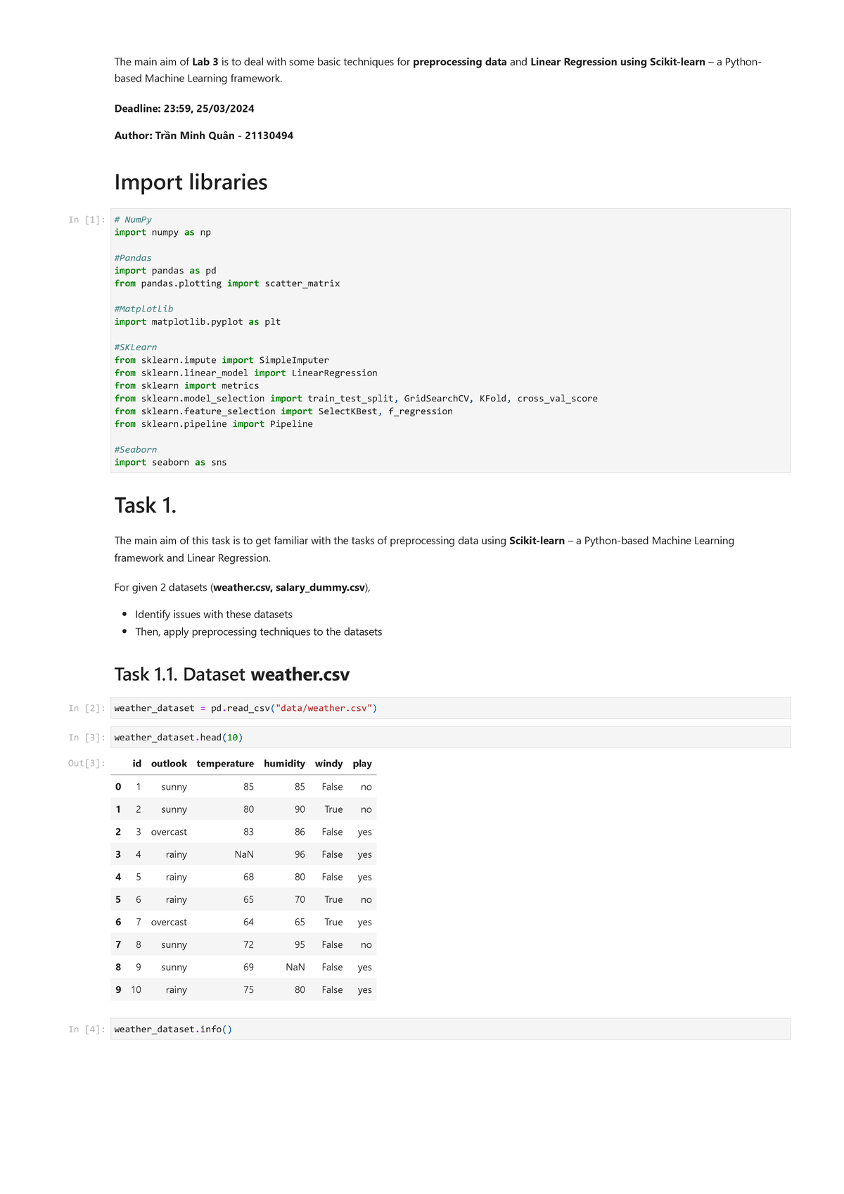 Lab3 21130494 Tran Minh Quan - The main aim of Lab 3 is to deal with ...