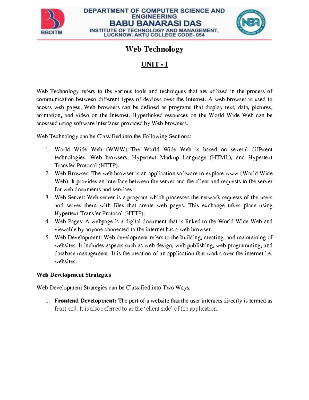 WT Notes 1-4 units - Web Technology UNIT - I Web Technology refers to ...