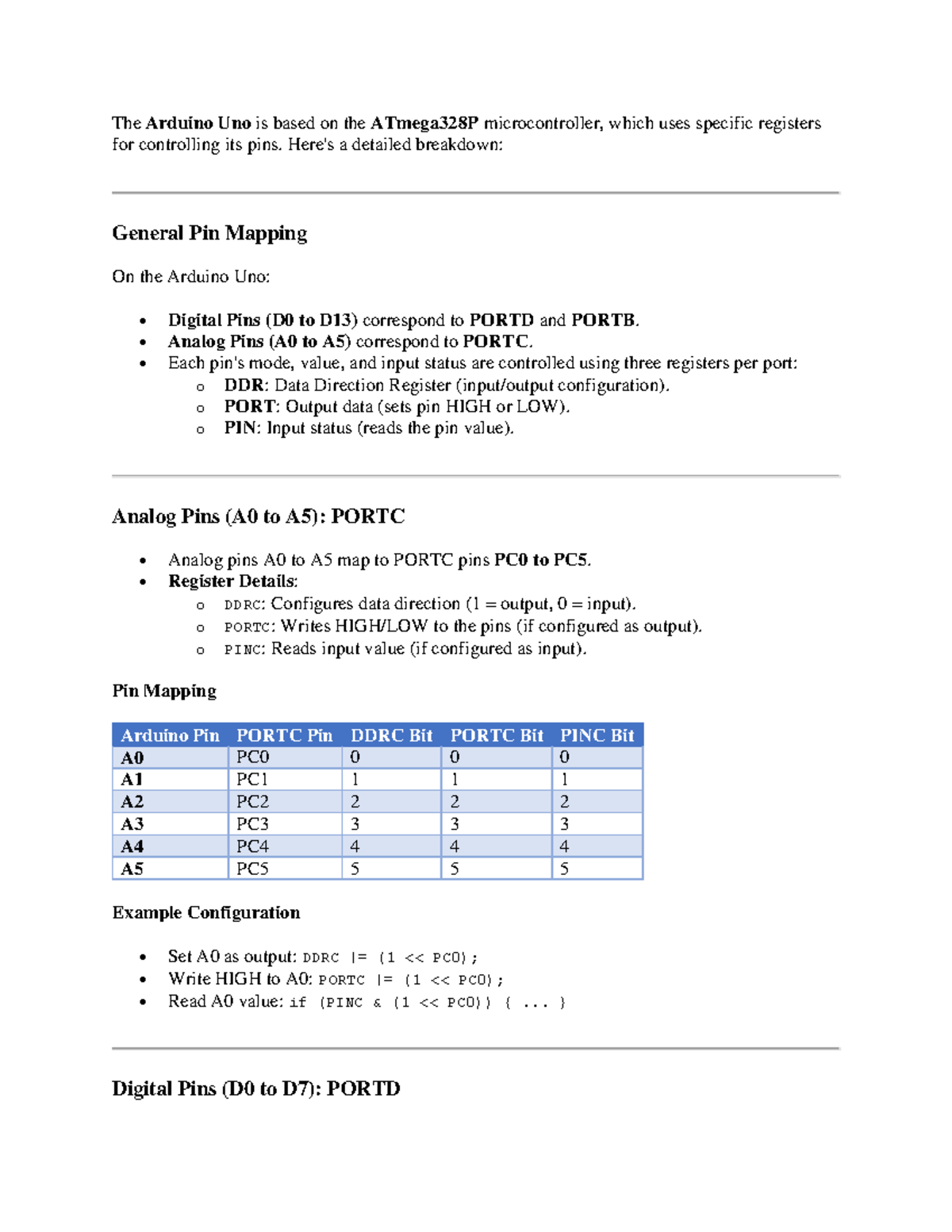 Bare metal - Direct register addressing - The Arduino Uno is based on ... Bare metal - Direct register addressing - The Arduino Uno is based on ...