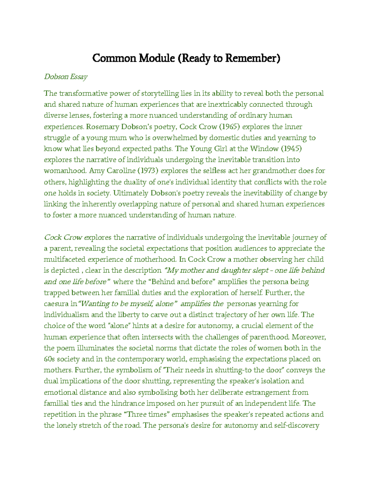 English HSC Prep - Module A B C , common module - Common Module (Ready ...