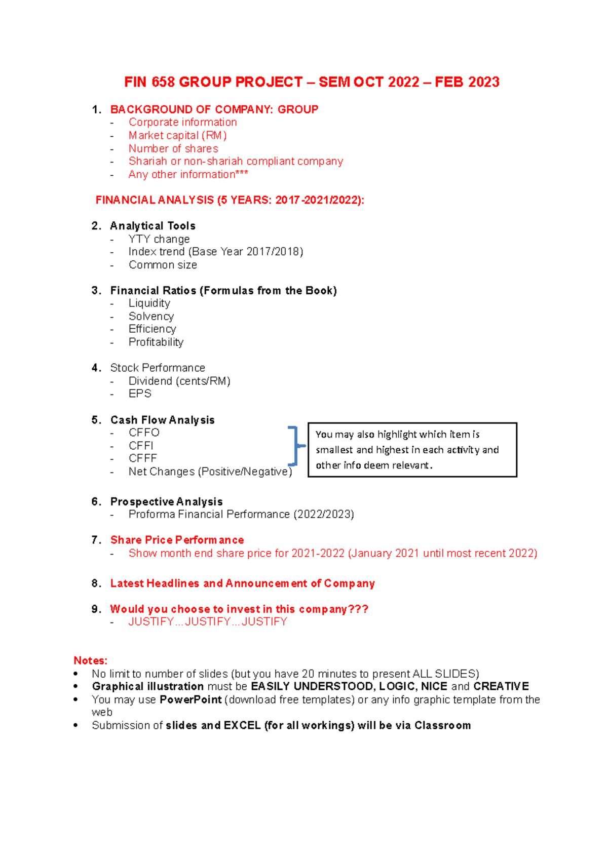 Group Project Guideline - FIN 658 GROUP PROJECT – SEM OCT 2022 – FEB ...